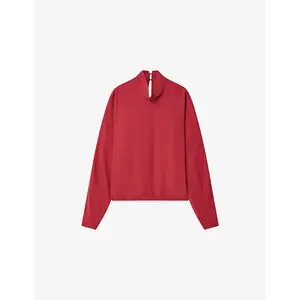 JOSEPH Funnel-neck Crepe Blouse