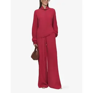 JOSEPH Funnel-neck Crepe Blouse