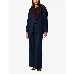 Whistles Hopsack Relaxed-fit Woven Blazer