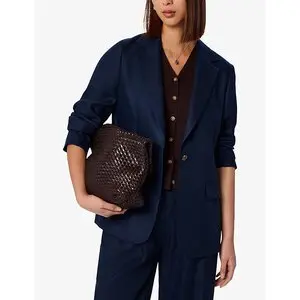 Whistles Hopsack Relaxed-fit Woven Blazer