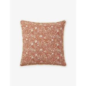 YVES DELORME Eze Floral-print Woven Cushion Cover 45cm X 45cm - Oranger