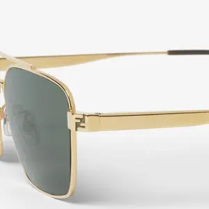 Fendi Metal Pilot Sunglasses - Gold