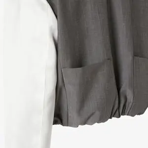 Fendi Cropped Mohair Jacket With Satin Sleeves