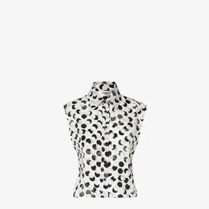 Fendi Sleeveless Silk Jacquard Top - Multicolour