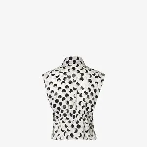 Fendi Sleeveless Silk Jacquard Top