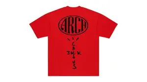 VIRGIL ABLOH Cactus Jack X Arch Paper Plane Tee Shirt - Red