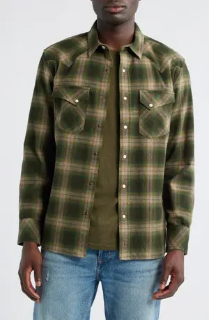 Pendleton Wyatt Plaid Cotton Snap-up Shirt