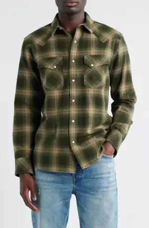Pendleton Wyatt Plaid Cotton Snap-up Shirt