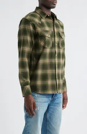 Pendleton Wyatt Plaid Cotton Snap-up Shirt