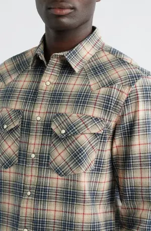 Pendleton Wyatt Plaid Cotton Snap-up Shirt