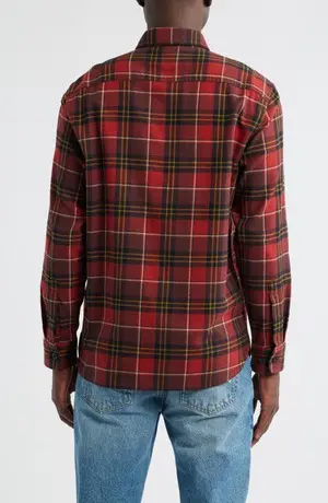 Pendleton Burnside Plaid Flannel Button-up Shirt - Red Multi Plaid