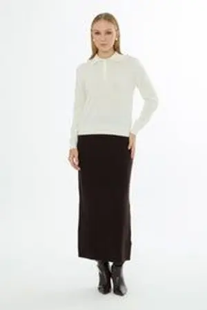 GIZIA Wool Cashmere Button-front Shirt