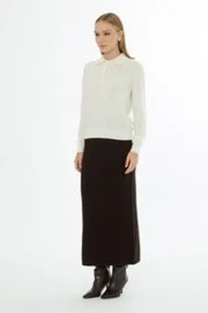 GIZIA Wool Cashmere Button-front Shirt