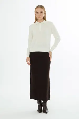 GIZIA Wool Cashmere Button-front Shirt
