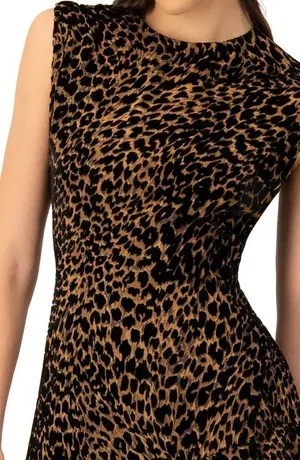 IVONNE Asymmetric Animal Print Dress
