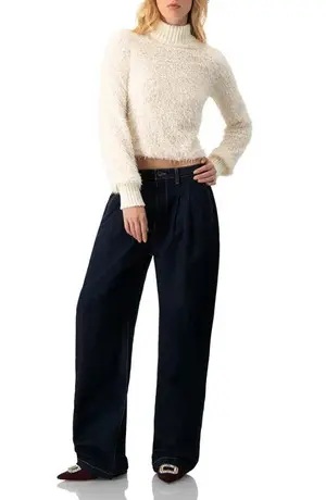 IVONNE Long Sleeve Fringe Blouse