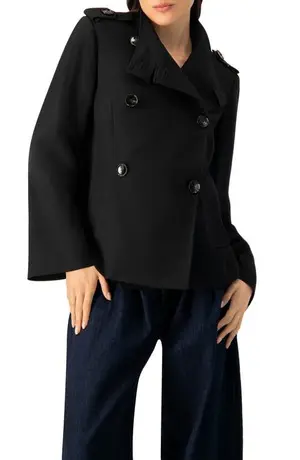 IVONNE High Neck Double-breasted Coat