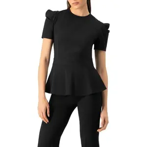 IVONNE Short Sleeve Peplum Blouse