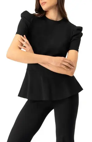 IVONNE Short Sleeve Peplum Blouse