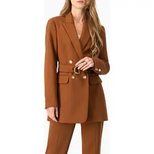 IVONNE Double-breasted Blazer With Tie Detail
