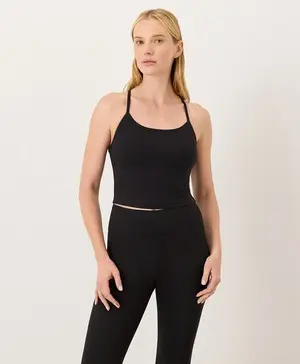 PACT On The Go-to Shelf Bra Tank Made With Organic Cotton - Black