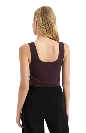PACT Organic Cotton Square Neck Tank - Plum