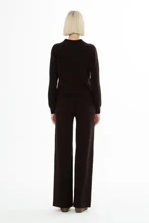 GIZIA Shirt Collar Wool Cashmere Sweater