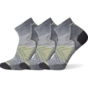 Smartwool Run Zero Cushion Ankle Socks 3 Pack - Run Medium Gray