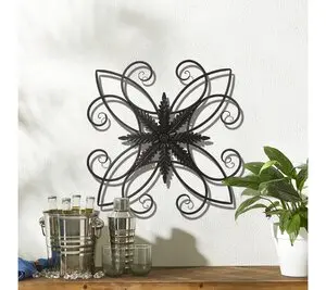 GLITZHOME 20'l Clematis Pattern Iron Scroll Out Door Wall Decor