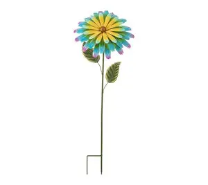 GLITZHOME 41'h Color Garden Metal Flower Garden Stake - One-color