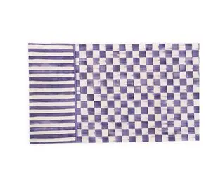 MACKENZIE-CHILDS Violet Check Table Runner - One-color