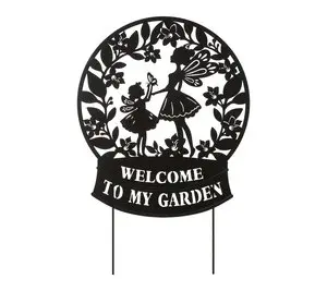 GLITZHOME 30h 'welcome To My Garden' Fairy Ga Rden Stake - One-color
