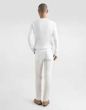 Dolce & Gabbana Regular Fit Linen Pants - White