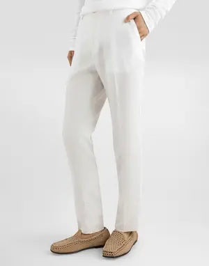 Dolce & Gabbana Regular Fit Linen Pants - White