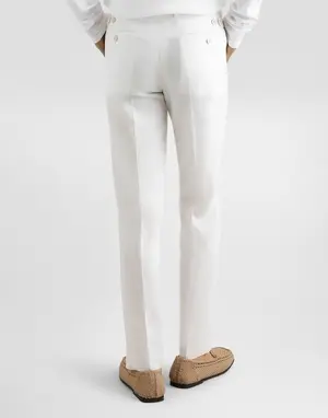 Dolce & Gabbana Regular Fit Linen Pants - White