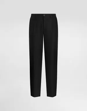 Dolce & Gabbana Tailored Linen Pants - Black
