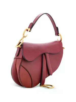 Dior Saddle Handbag Leather Mini Shoulder Bag - Red