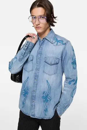 Acne Studios Embroidered Denim Shirt