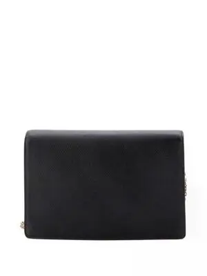 Dior Saddle Chain Leather Clutch Bag - Black