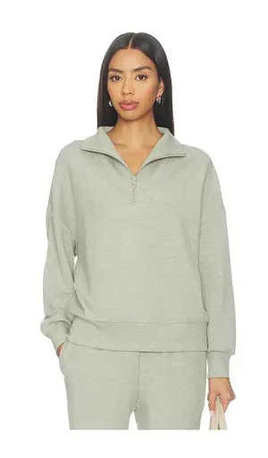 Varley Hawley Half Zip Sweatshirt - Shadow Marl
