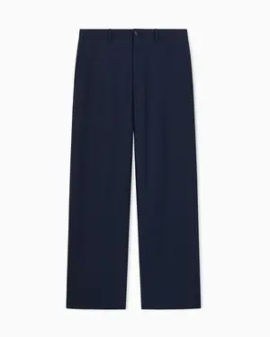 Giorgio Armani Cashmere Twill Trousers - Navy Blue