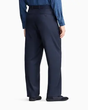 Giorgio Armani Cashmere Twill Trousers - Navy Blue