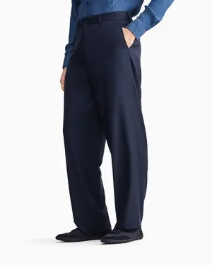 Giorgio Armani Cashmere Twill Trousers - Navy Blue