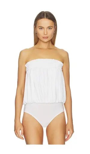 Norma Kamali Strapless Peasant Bodysuit