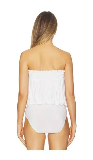 Norma Kamali Strapless Peasant Bodysuit