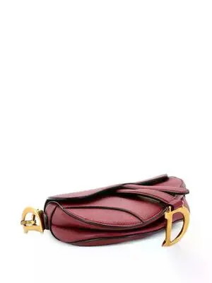 Dior Saddle Handbag Leather Mini Shoulder Bag - Red