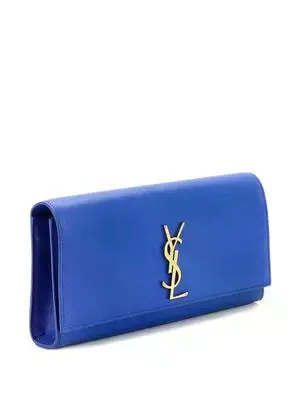 Saint Laurent Classic Monogram Long Clutch Bag - Blue