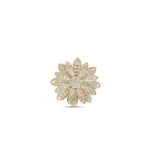 Roberto Coin 18k Yellow Gold Margherita Pav Diamond Flower Ring - Yg