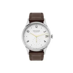 NOMOS GLASHUTTE Minimatik 39 Date Gold White Dial Watch - Stainless Steel