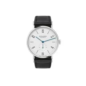 NOMOS GLASHUTTE Tangente 38 Date White Silver Dial Watch 37.5mm - Stainless Steel